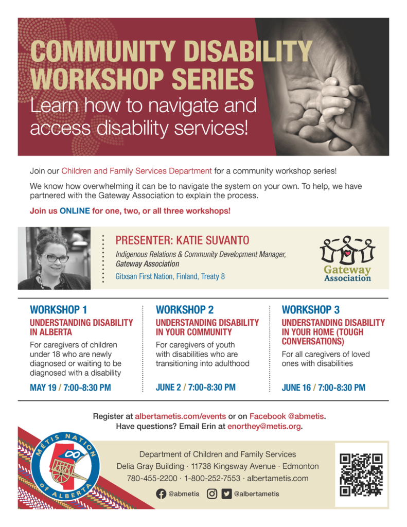 Community Disability Workshops Series - Métis Nation of Alberta