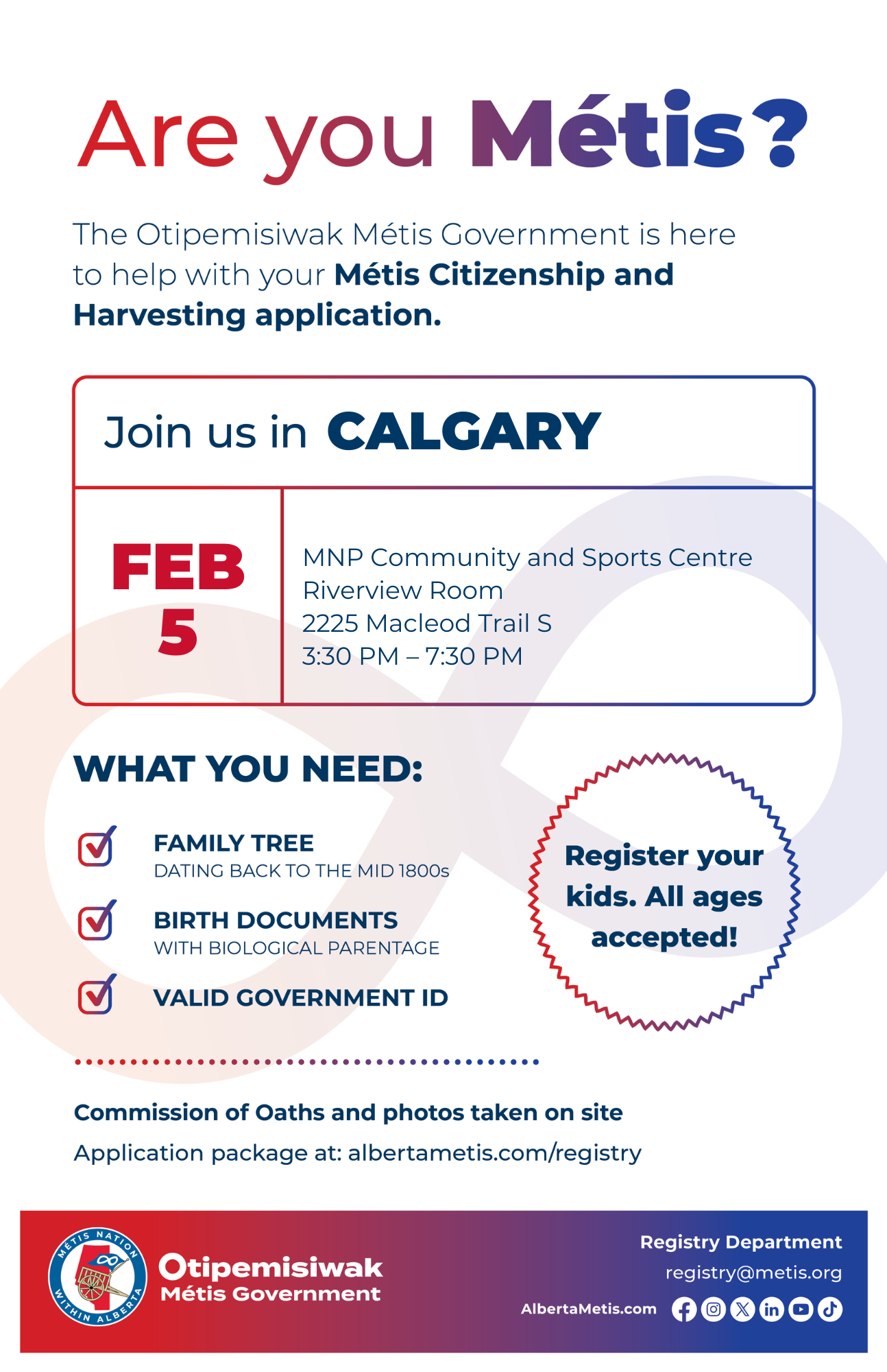 Registry Drive: Calgary - Métis Nation of Alberta